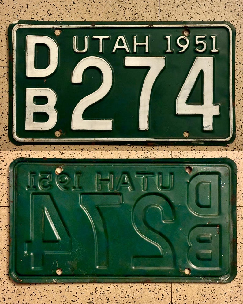 Vintage UTAH License Plates – ALL ORIGINAL Antique Old Auto Car Tags - Etsy