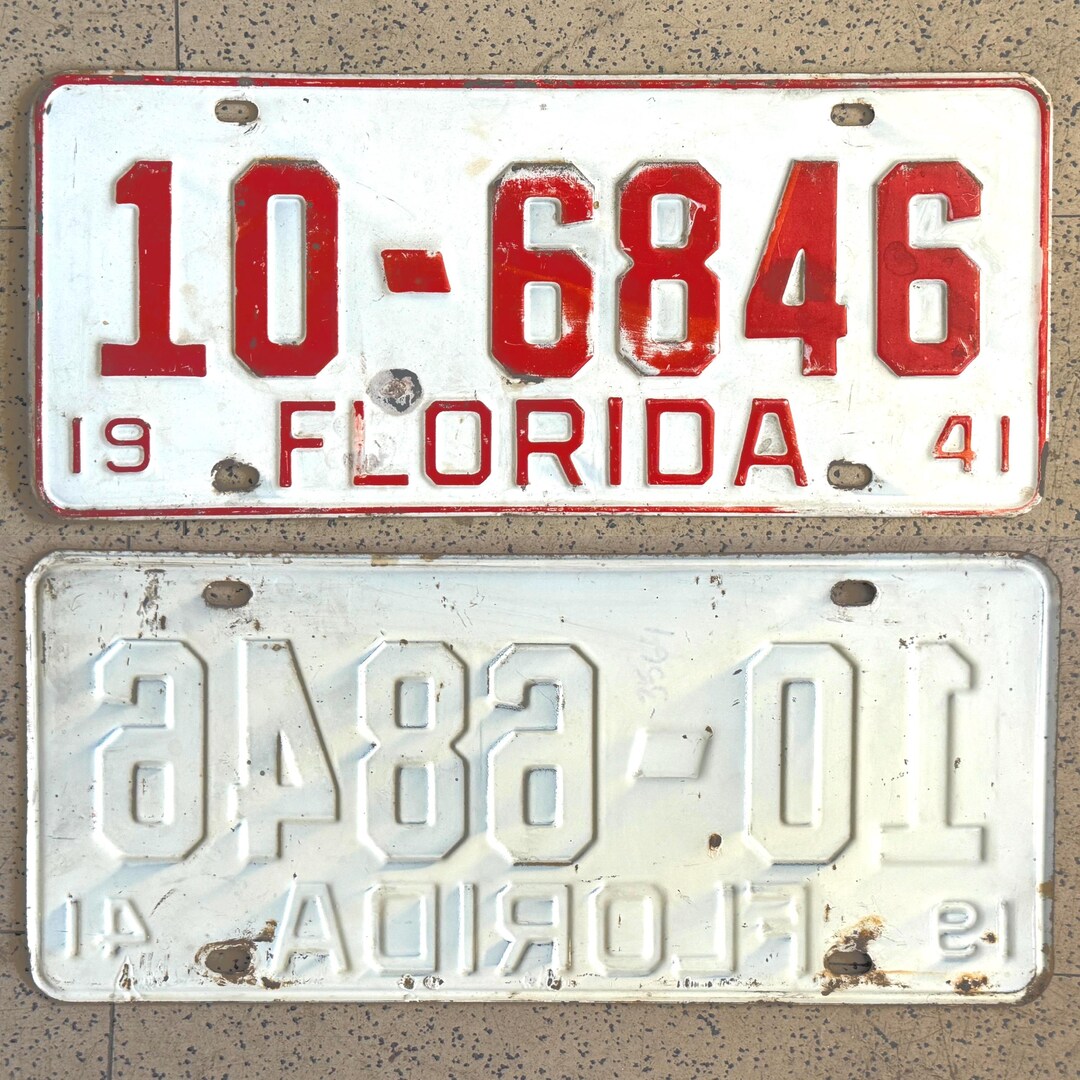 Vintage FLORIDA License Plates – ALL ORIGINAL Antique Auto/car Tags - Etsy