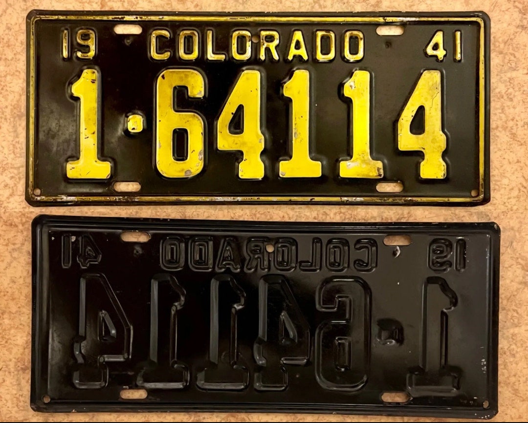 Vintage COLORADO License Plates ALL ORIGINAL Antique Auto Tags - Etsy