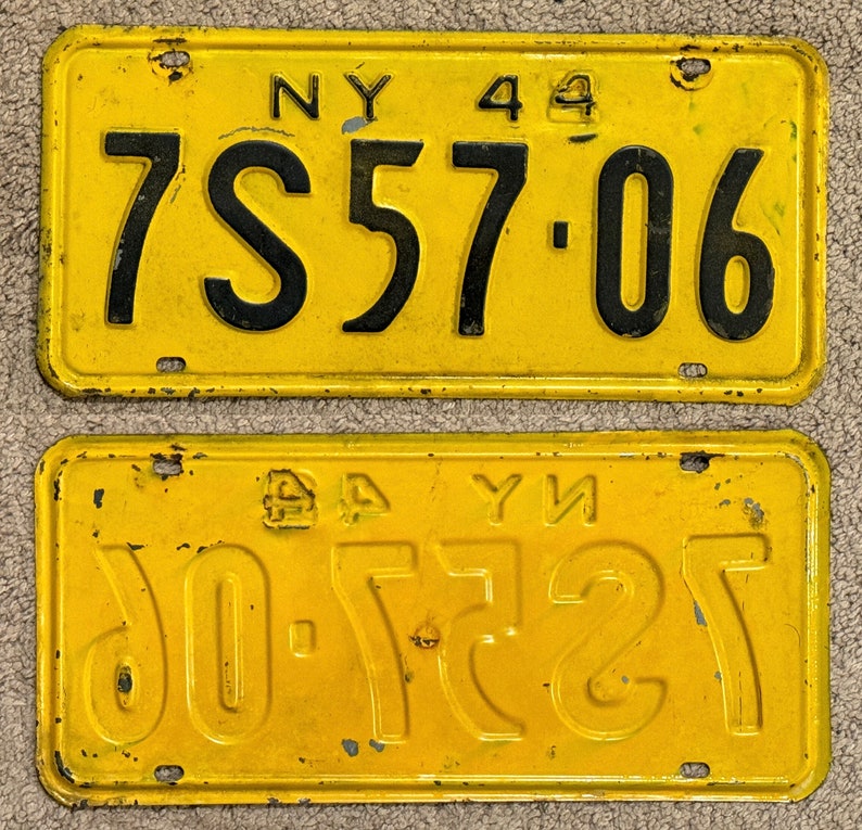Vintage New York License Plates ALL ORIGINAL Antique Auto Tags Man Cave ...