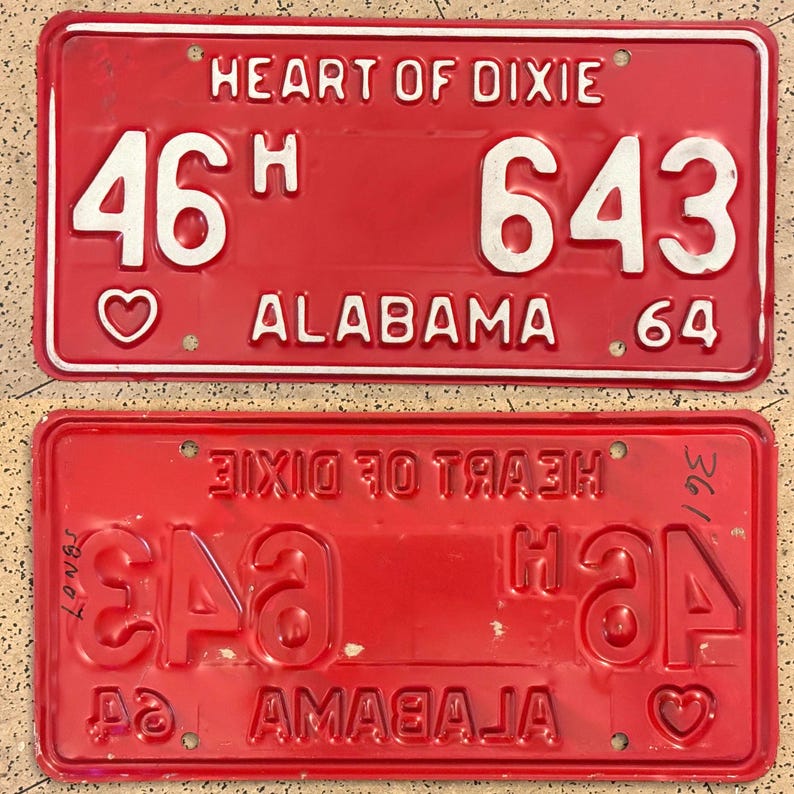 Vintage ALABAMA License Plates – ALL ORIGINAL Antique Auto Tags Man ...