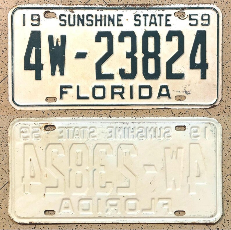 Vintage FLORIDA License Plates – ALL ORIGINAL Antique Auto/car Tags - Etsy