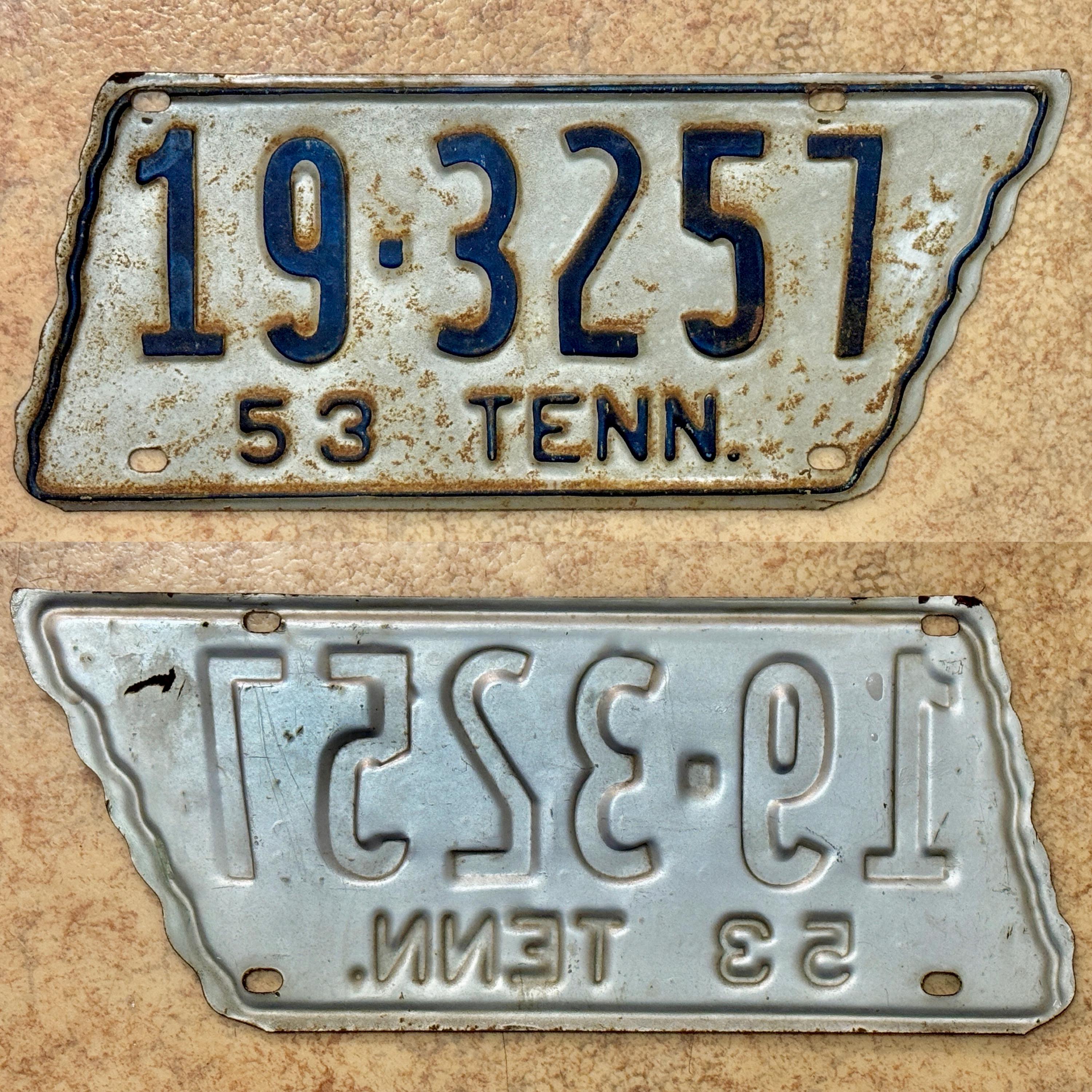 Vintage TENNESSEE License Plates – ALL ORIGINAL Antique Auto Car Tags ...
