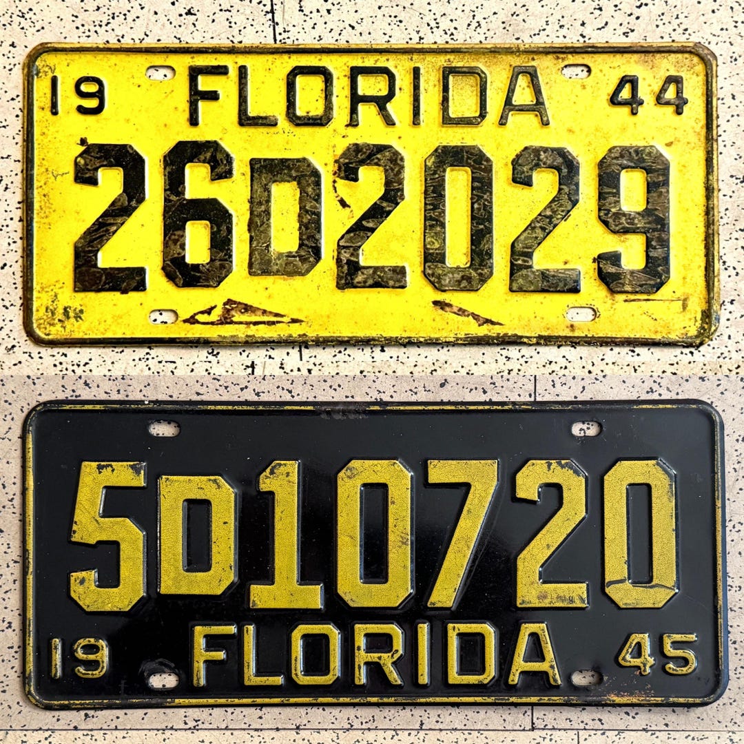 Vintage FLORIDA License Plates – ALL ORIGINAL Antique Auto/car Tags - Etsy