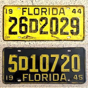 Vintage FLORIDA License Plates – ALL ORIGINAL Antique Auto/car Tags - Etsy