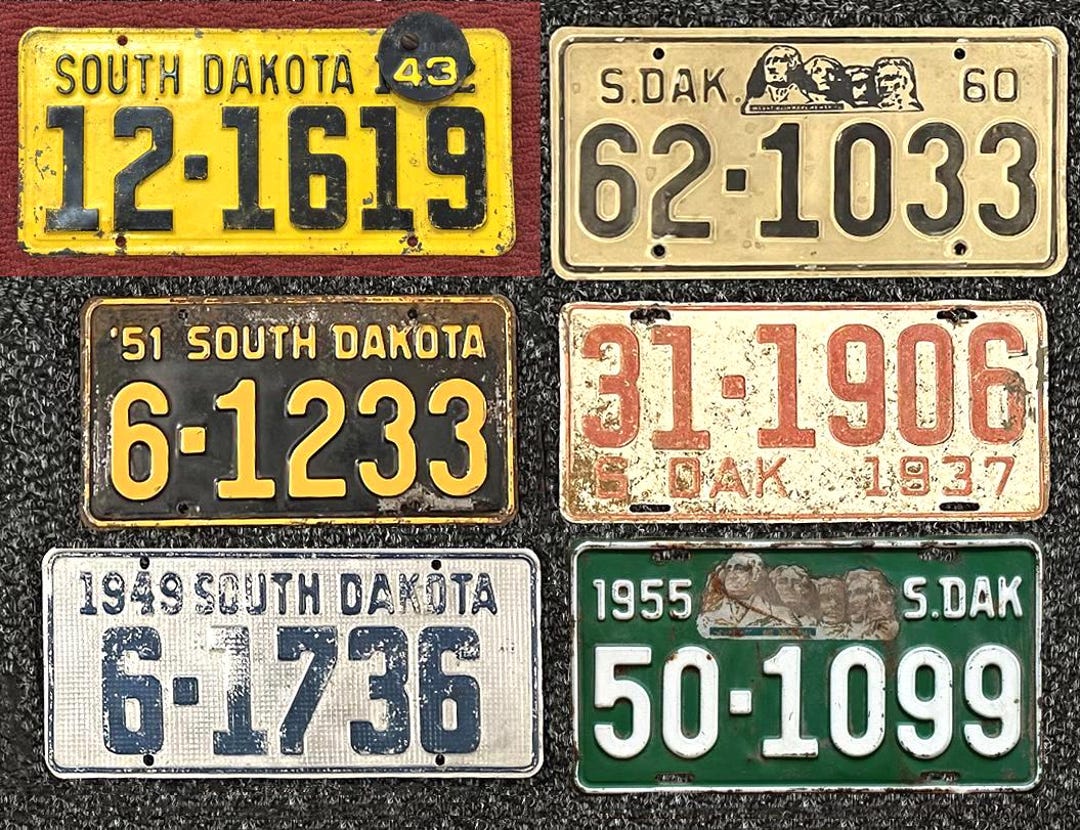 Vintage SOUTH DAKOTA License Plates – Original Antique Auto Tags - Etsy