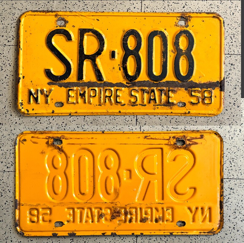 Vintage New York License Plates – ALL ORIGINAL Antique Auto Tags Man ...