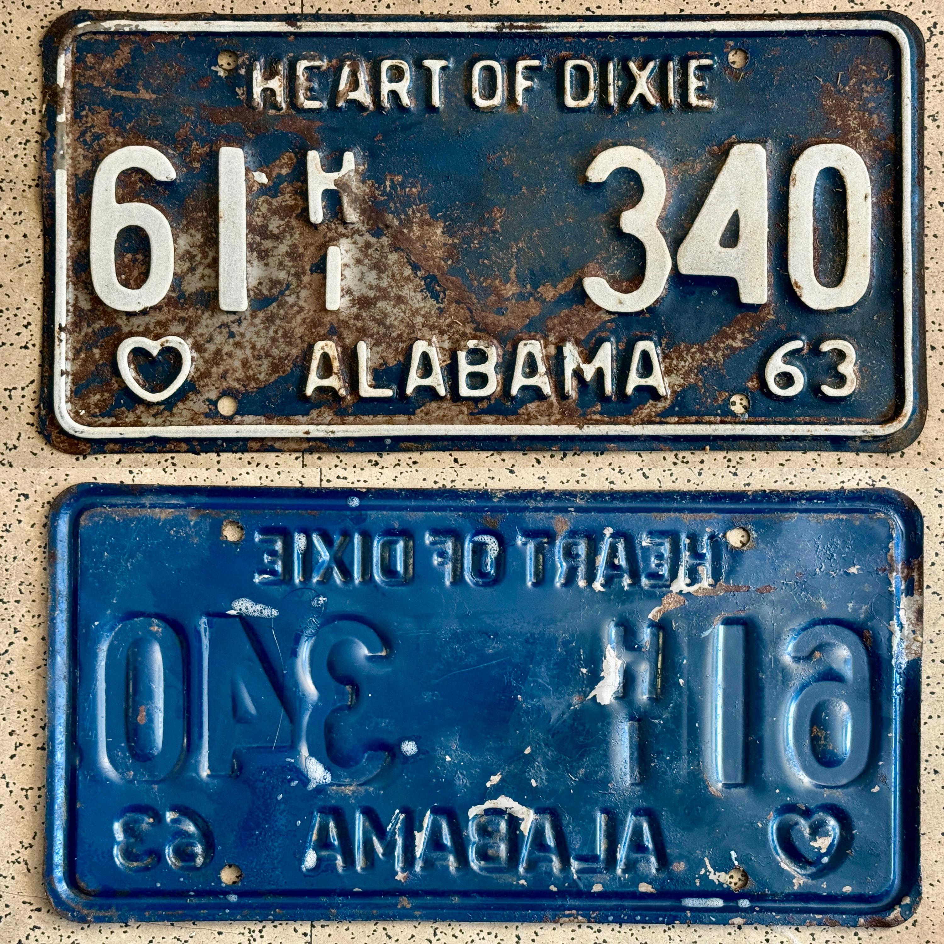 Vintage ALABAMA License Plates – ALL ORIGINAL Antique Auto Tags Man ...