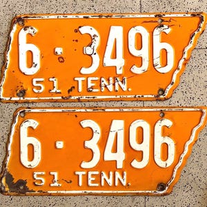 Vintage TENNESSEE License Plates – ALL ORIGINAL Antique Auto Car Tags ...
