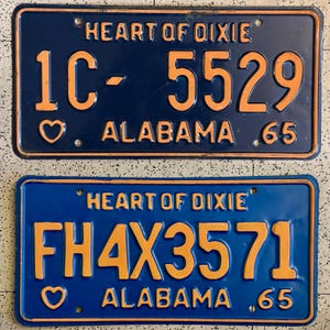 Vintage ALABAMA License Plates – ALL ORIGINAL Antique Auto Tags Man ...