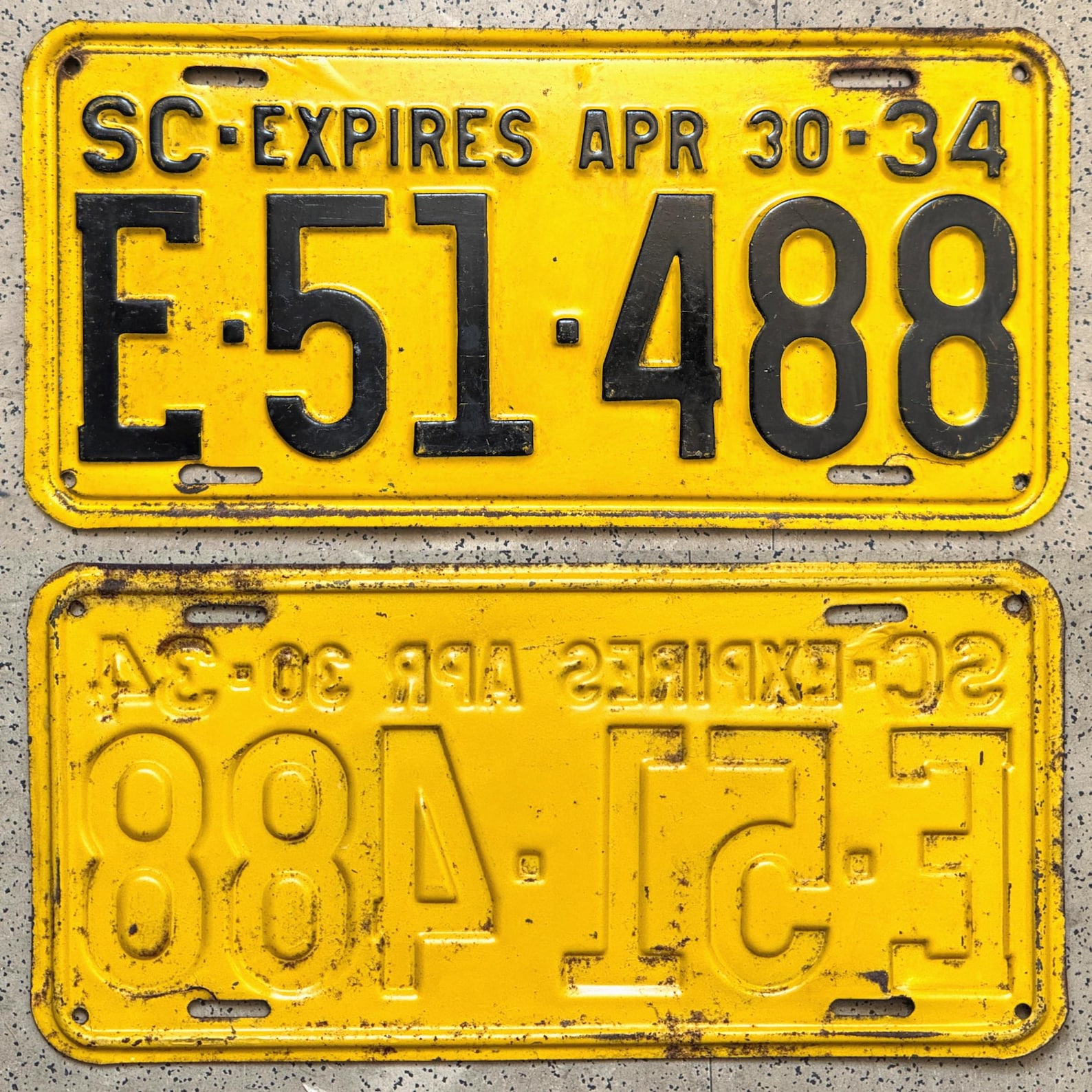Vintage SOUTH CAROLINA License Plates – All ORIGINAL Antique Auto Tags ...