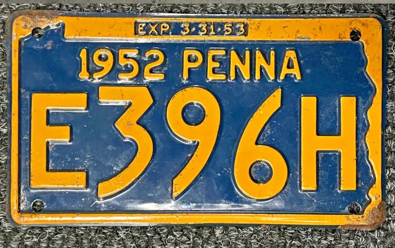 Vintage PENNSYLVANIA License Plates ALL ORIGINAL Antique Auto Tags - Etsy