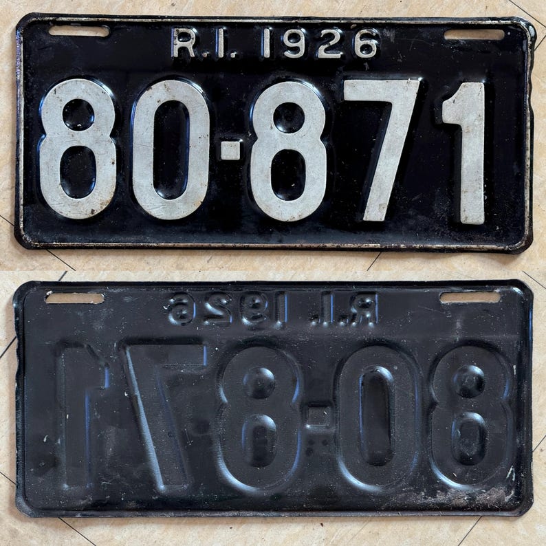 Vintage RHODE ISLAND License Plates – All ORIGINAL Antique Auto/car ...