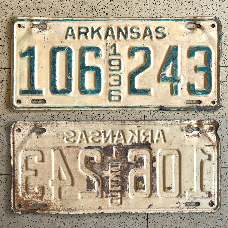 Vintage ARKANSAS License Plates ALL ORIGINAL Antique Auto Tags - Etsy