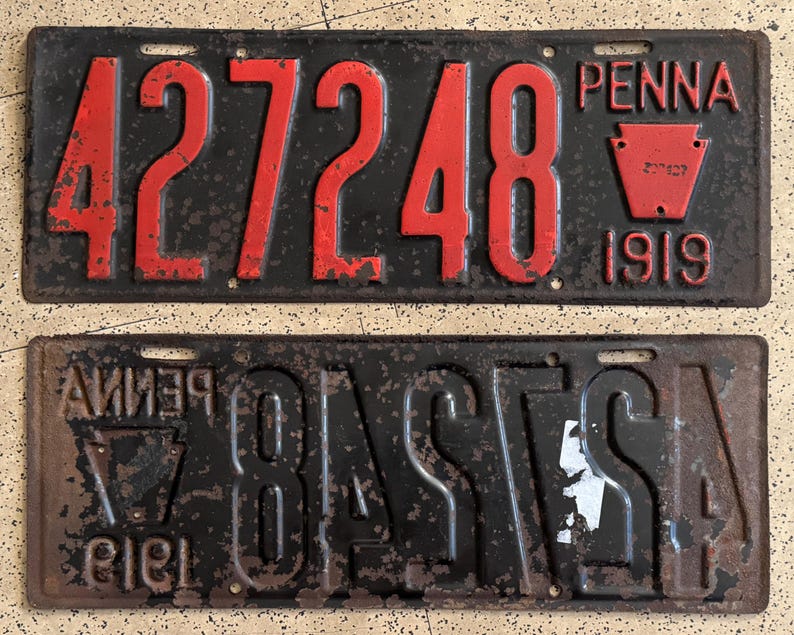 Vintage PENNSYLVANIA License Plates – ALL ORIGINAL Antique Auto Tags - Etsy