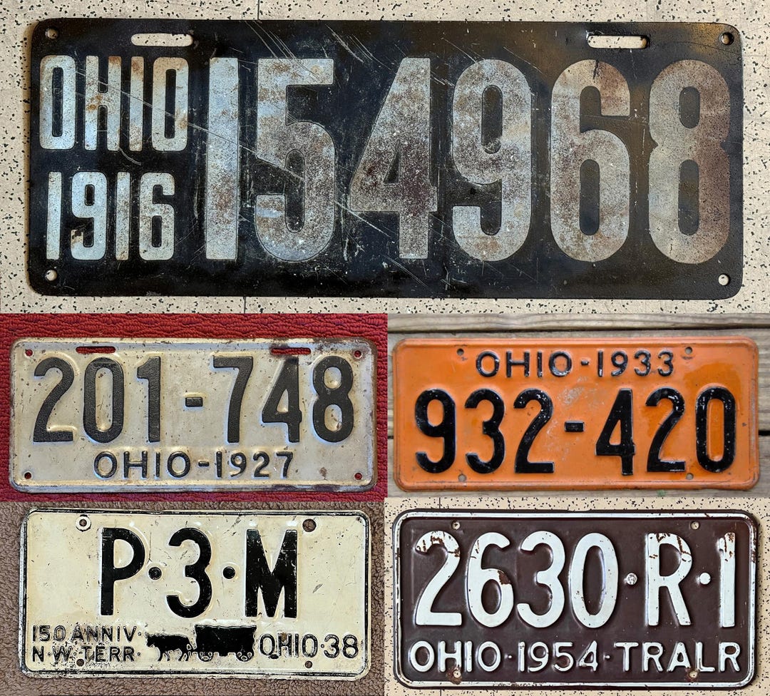 Vintage OHIO License Plates ALL ORIGINAL Antique Auto Car Tags - Etsy