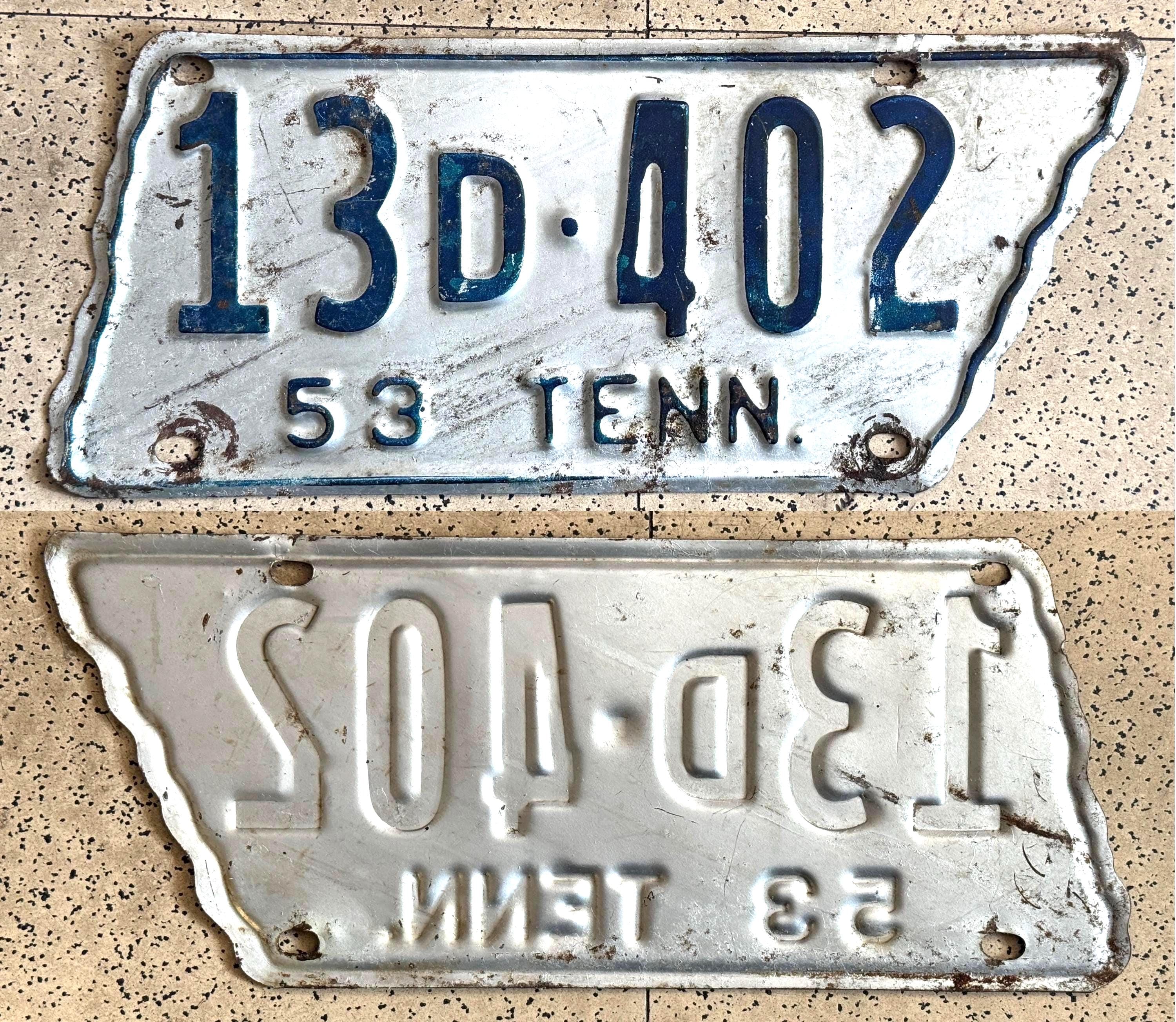 Vintage TENNESSEE License Plates – ALL ORIGINAL Antique Auto Car Tags ...