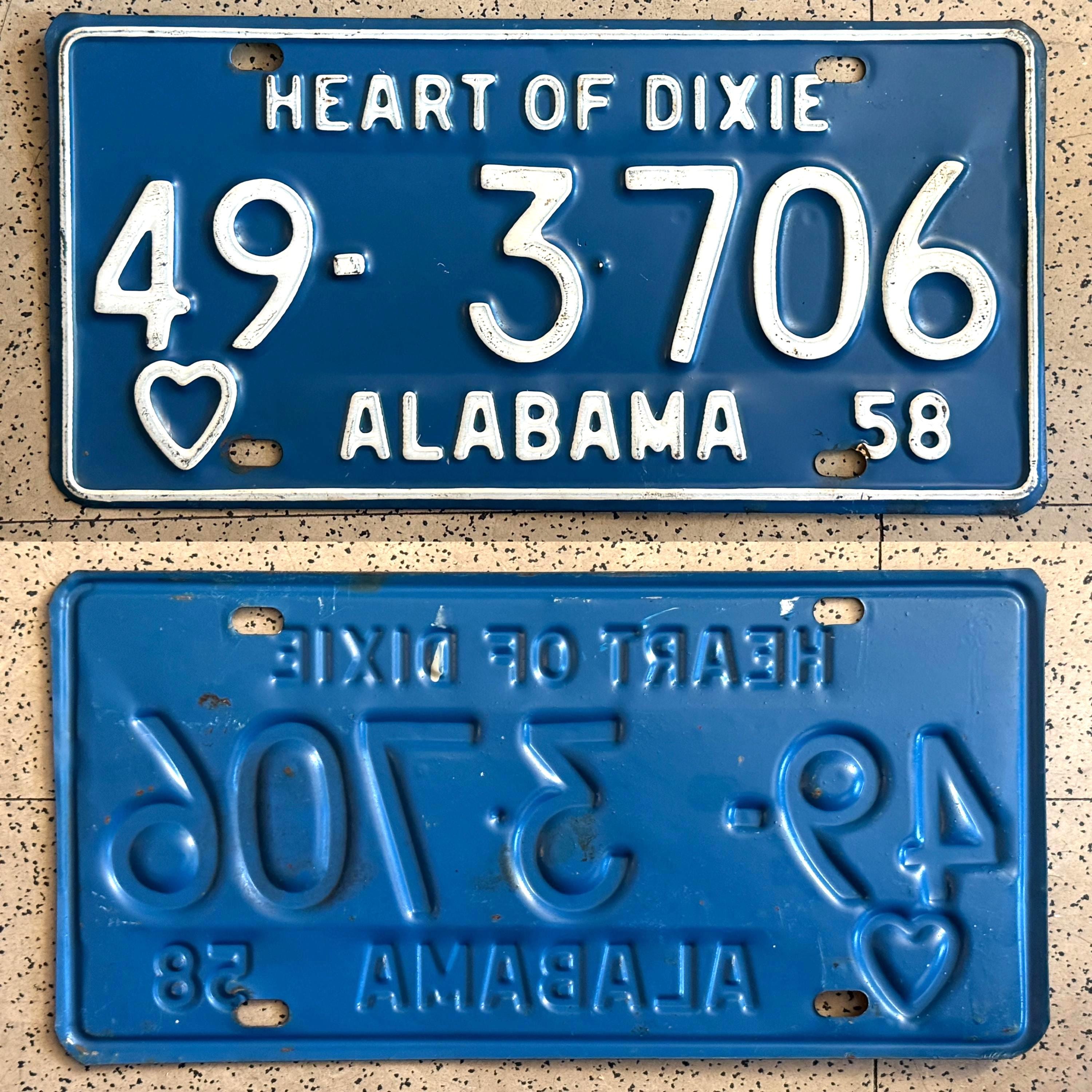 Vintage ALABAMA License Plates – ALL ORIGINAL Antique Auto Tags Man ...