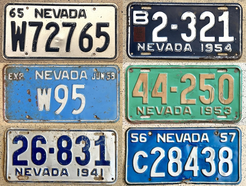 Vintage NEVADA License Plates – ALL ORIGINAL Antique Auto Car Tags - Etsy