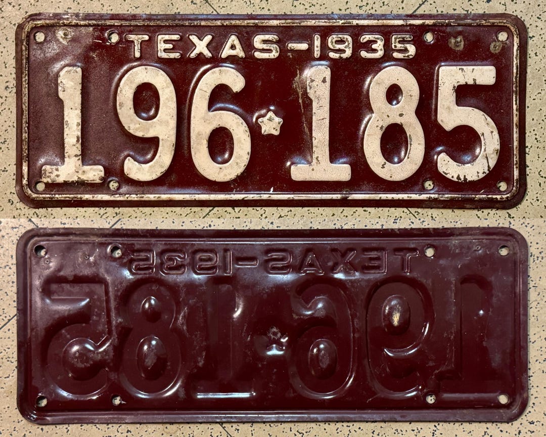 Vintage TEXAS License Plates Pre-1959 ALL ORIGINAL Antique Auto Tags - Etsy