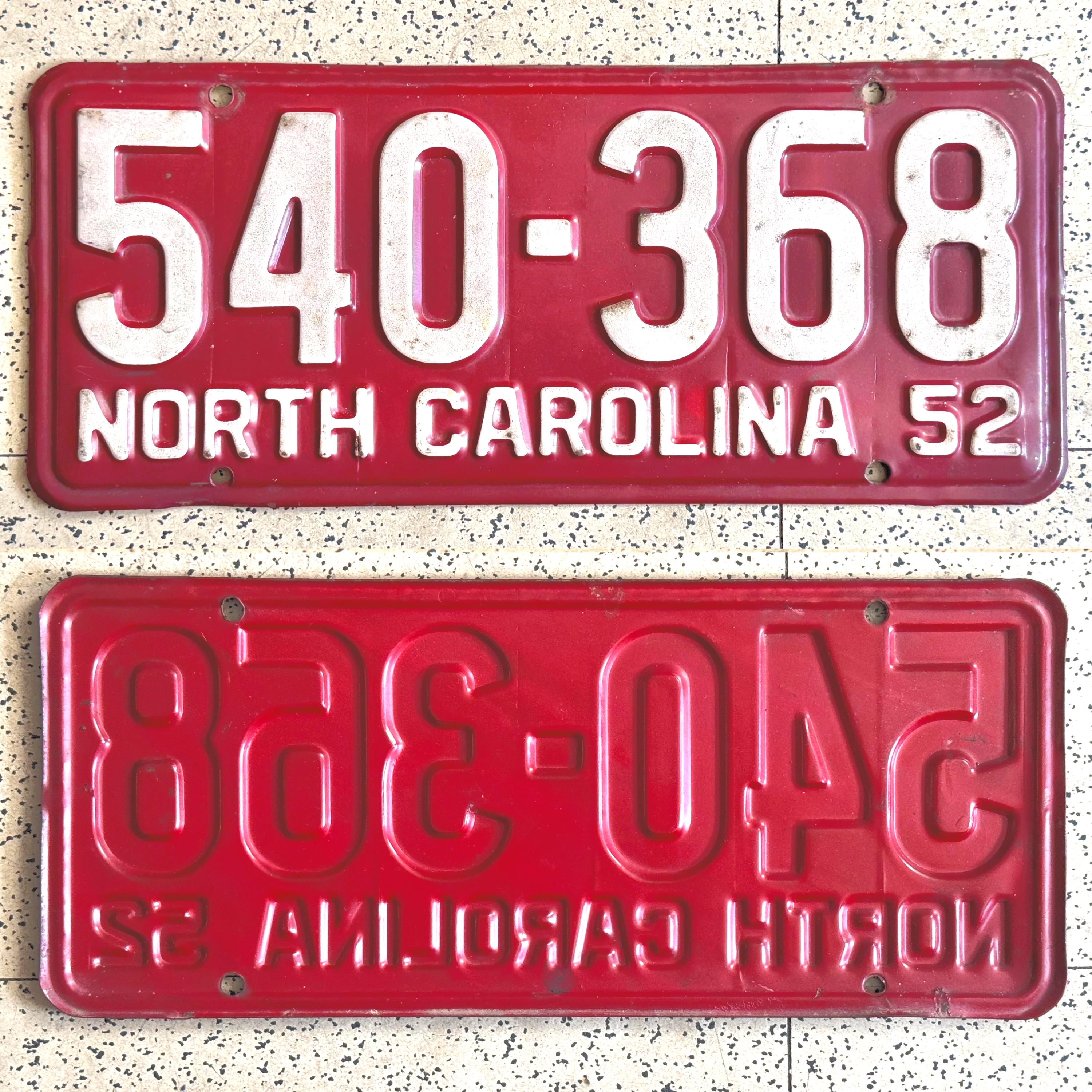 Vintage NORTH CAROLINA License Plates – All ORIGINAL Antique Auto Tags ...