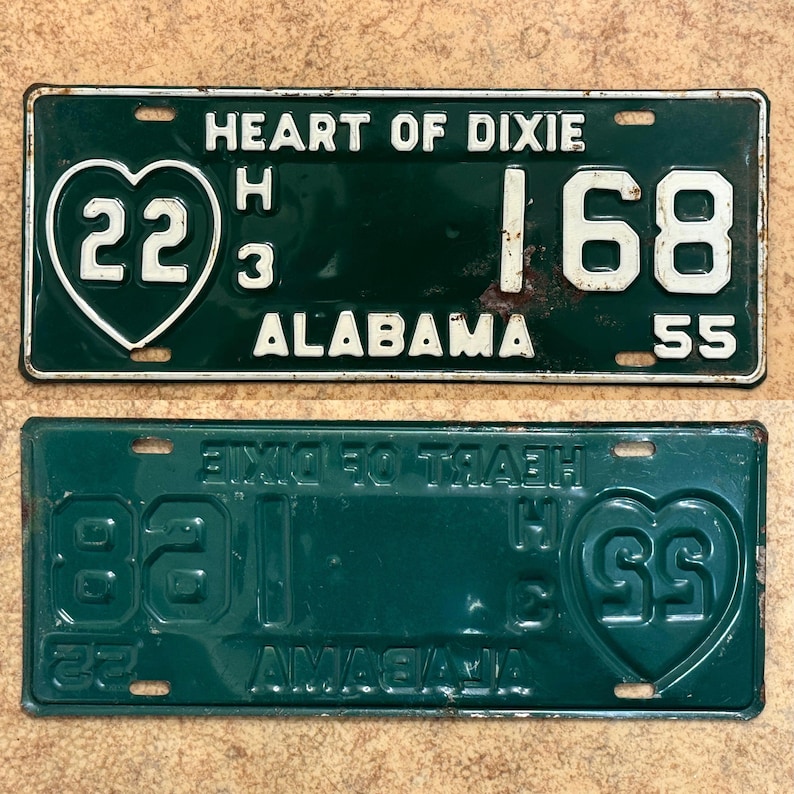 Vintage ALABAMA License Plates – ALL ORIGINAL Antique Auto Tags Man ...