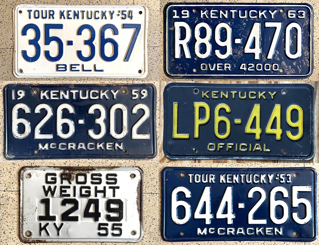Vintage KENTUCKY License Plates – ALL ORIGINAL Antique Auto/car Tags - Etsy