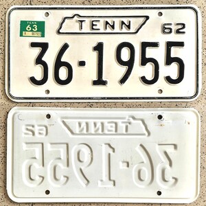 Vintage TENNESSEE License Plates ALL ORIGINAL Antique Auto Tags Man ...