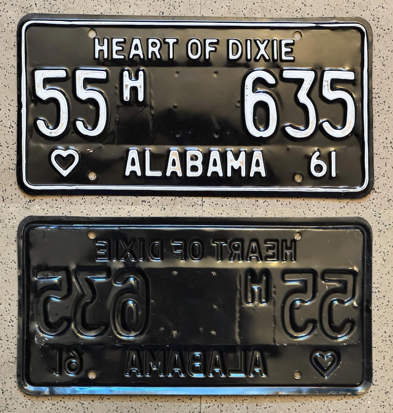 Vintage ALABAMA License Plates – ALL ORIGINAL Antique Auto Tags Man ...