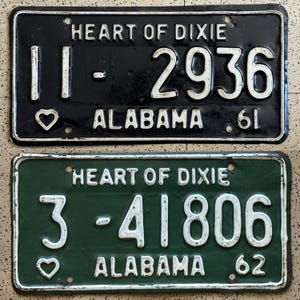 Vintage ALABAMA License Plates – ALL ORIGINAL Antique Auto Tags Man ...