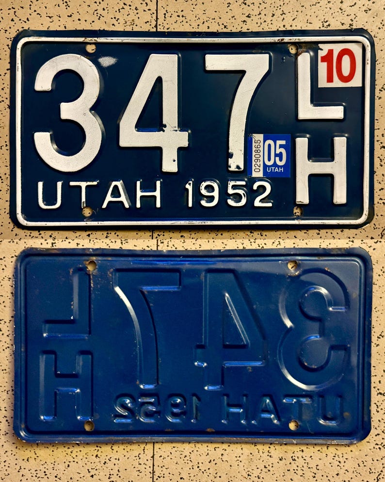 Vintage UTAH License Plates – ALL ORIGINAL Antique Old Auto Car Tags - Etsy