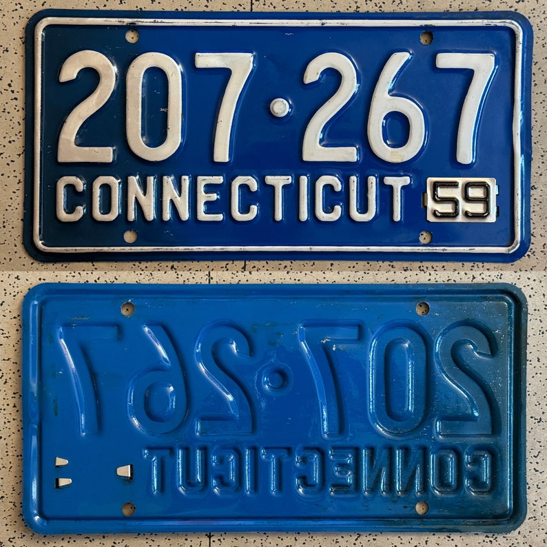 Vintage Rhode Island and Connecticut License Plates ORIGINAL Antique ...