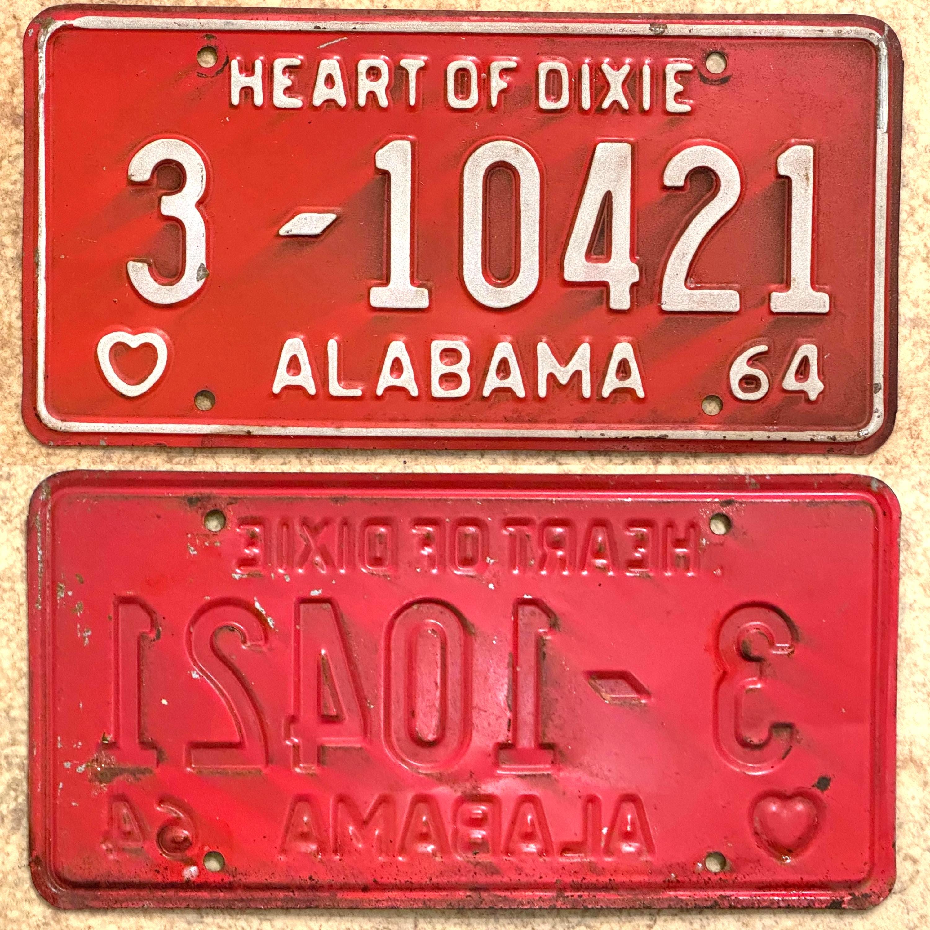 Vintage ALABAMA License Plates – ALL ORIGINAL Antique Auto Tags Man ...