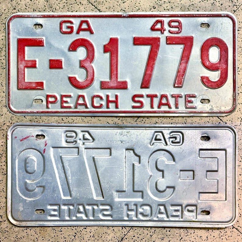 Vintage GEORGIA License Plates – ALL ORIGINAL Antique Auto Car Tags Man ...