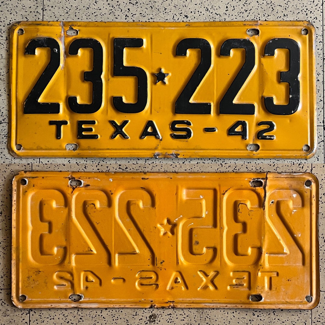 Vintage TEXAS License Plates ALL ORIGINAL Antique Auto Tags - Etsy