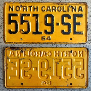 Vintage NORTH CAROLINA License Plates – All ORIGINAL Antique Auto Tags ...