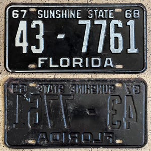 Vintage FLORIDA License Plates – ALL ORIGINAL Antique Auto/car Tags - Etsy