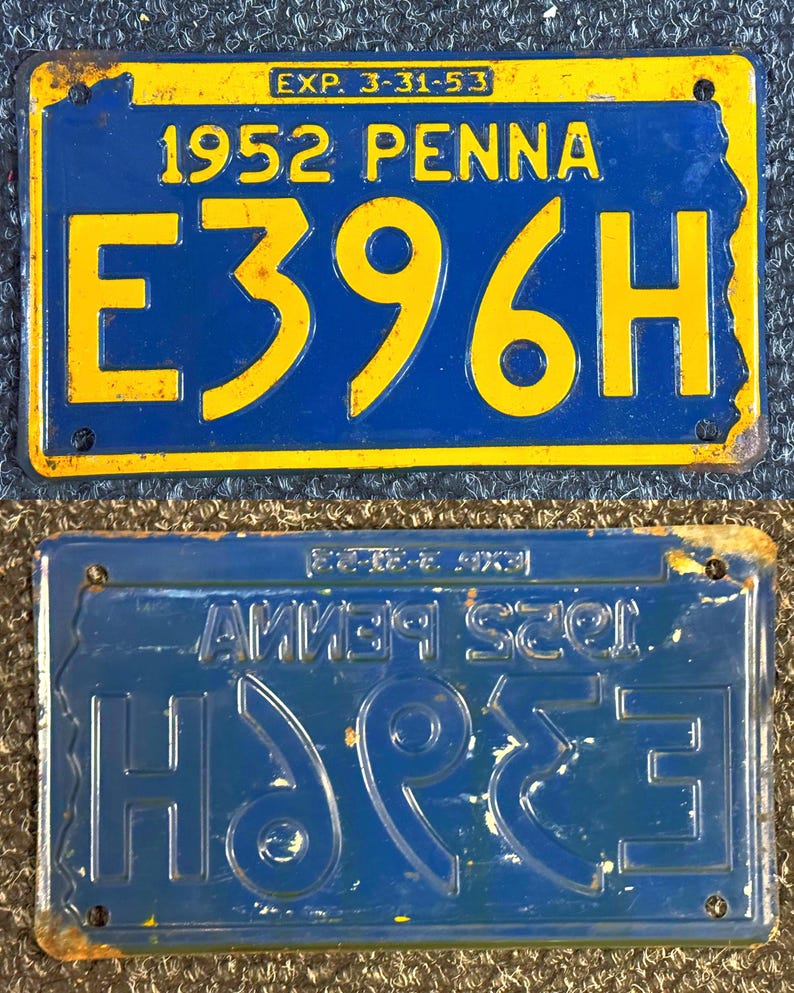 Vintage PENNSYLVANIA License Plates – ALL ORIGINAL Antique Auto Tags - Etsy
