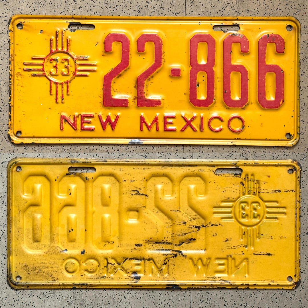Vintage NEW MEXICO License Plates – All ORIGINAL Antique Auto Tags - Etsy