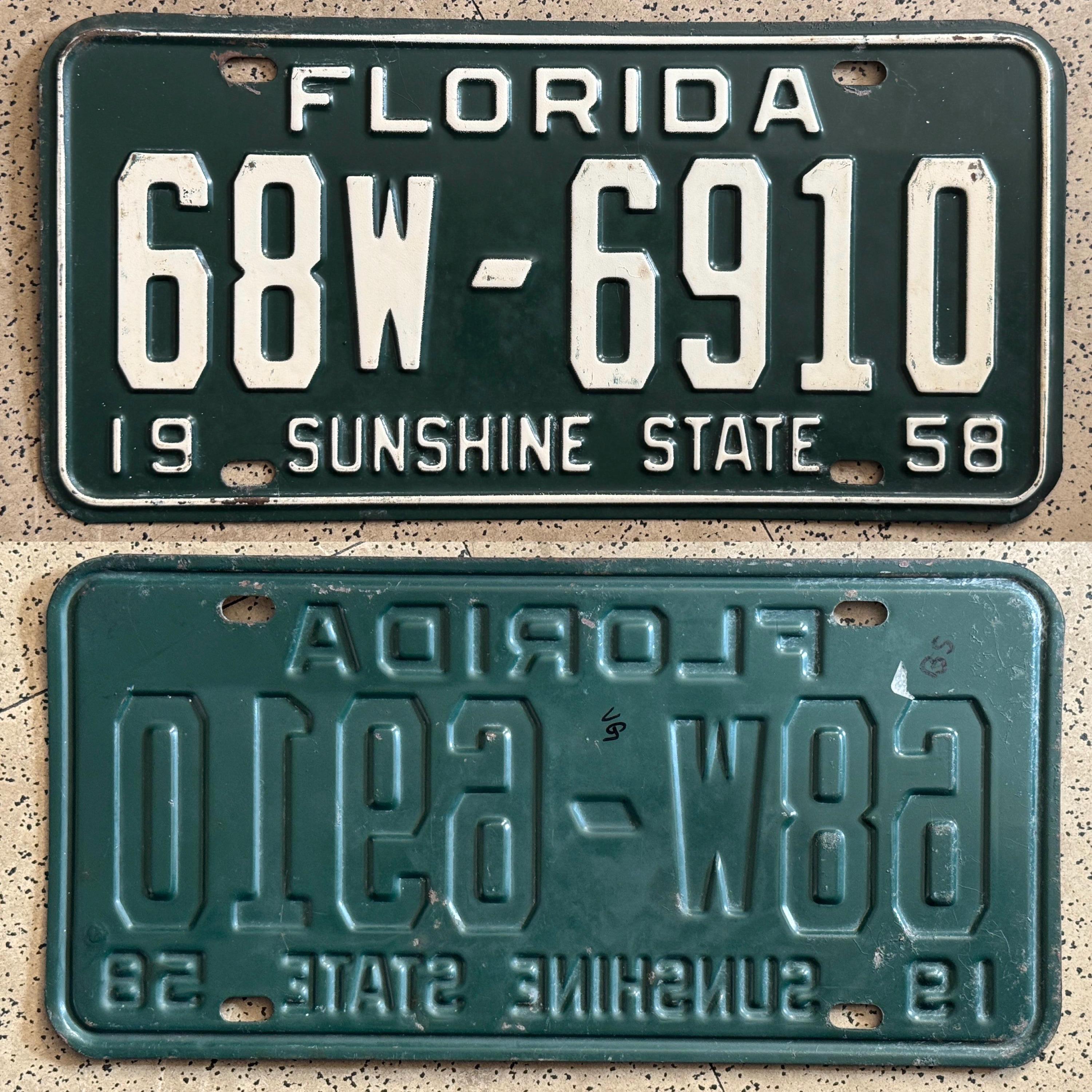 Vintage FLORIDA License Plates – ALL ORIGINAL Antique Auto/car Tags - Etsy