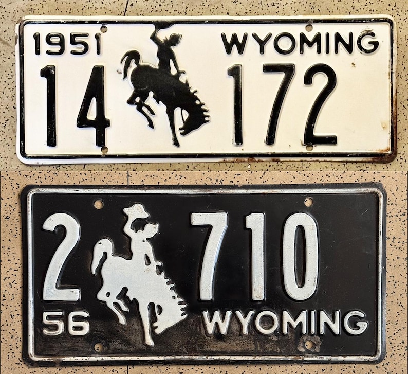 Vintage WYOMING License Plates – ALL ORIGINAL Antique Auto Tags - Etsy