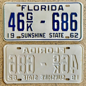 Vintage FLORIDA License Plates ALL ORIGINAL Antique Auto Tags - Etsy