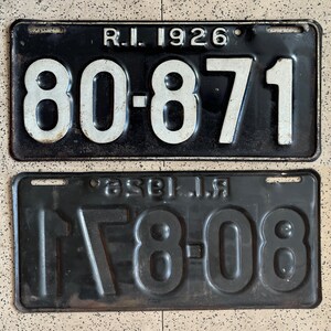Vintage RHODE ISLAND License Plates – All ORIGINAL Antique Auto/car ...