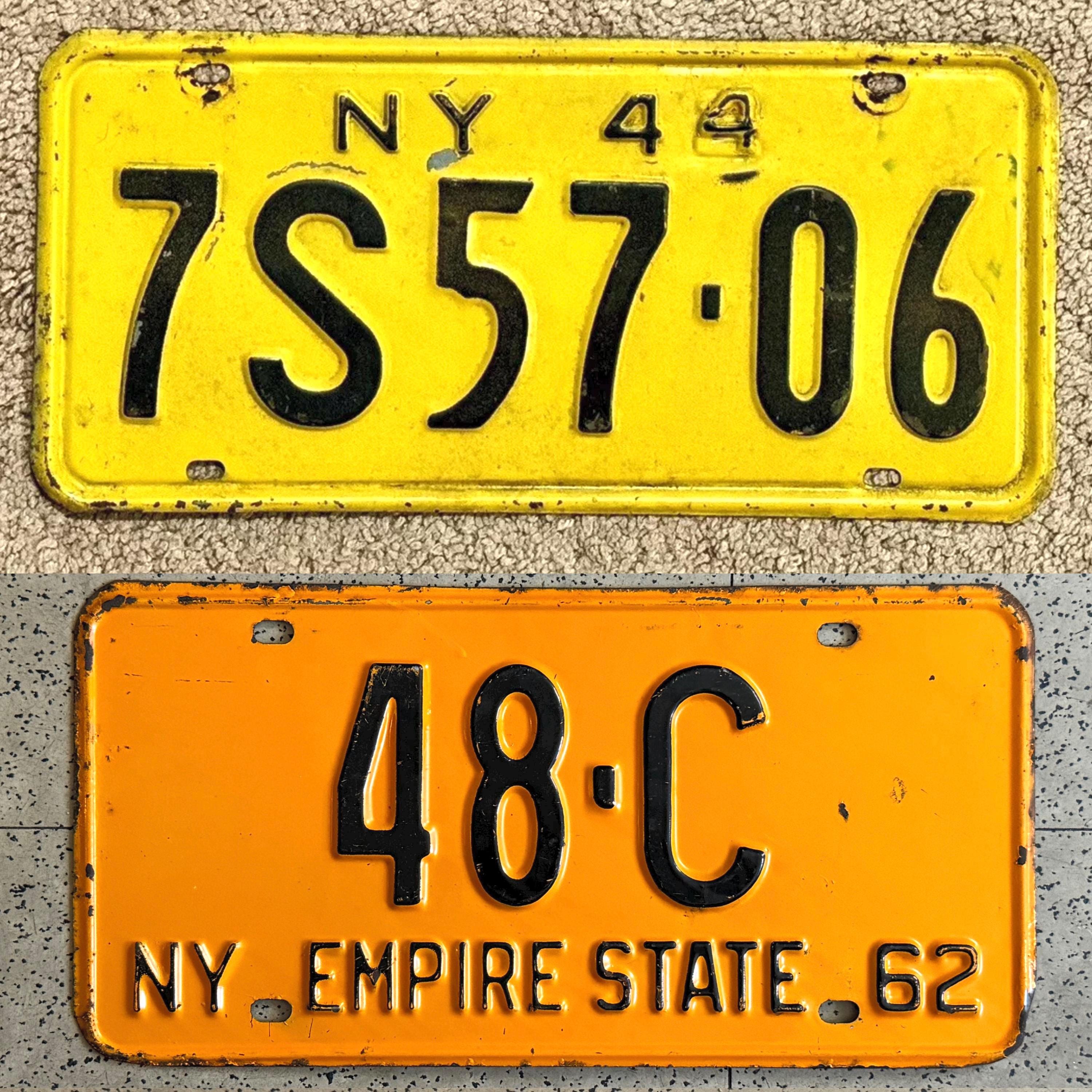 Vintage New York License Plates – ALL ORIGINAL Antique Auto Tags Man ...