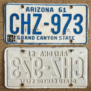 Vintage ARIZONA License Plates ALL ORIGINAL Antique Auto Tags - Etsy
