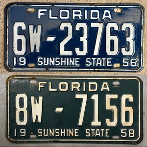 Vintage FLORIDA License Plates ALL ORIGINAL Antique Auto Tags - Etsy