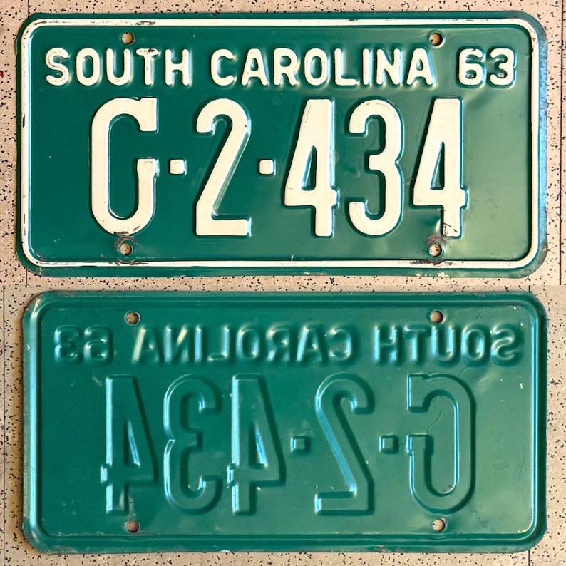 Vintage SOUTH CAROLINA License Plates – All ORIGINAL Antique Auto Tags ...