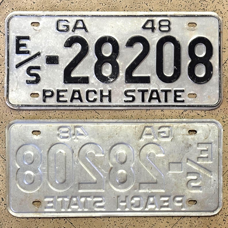 Vintage GEORGIA License Plates – ALL ORIGINAL Antique Auto Car Tags Man ...