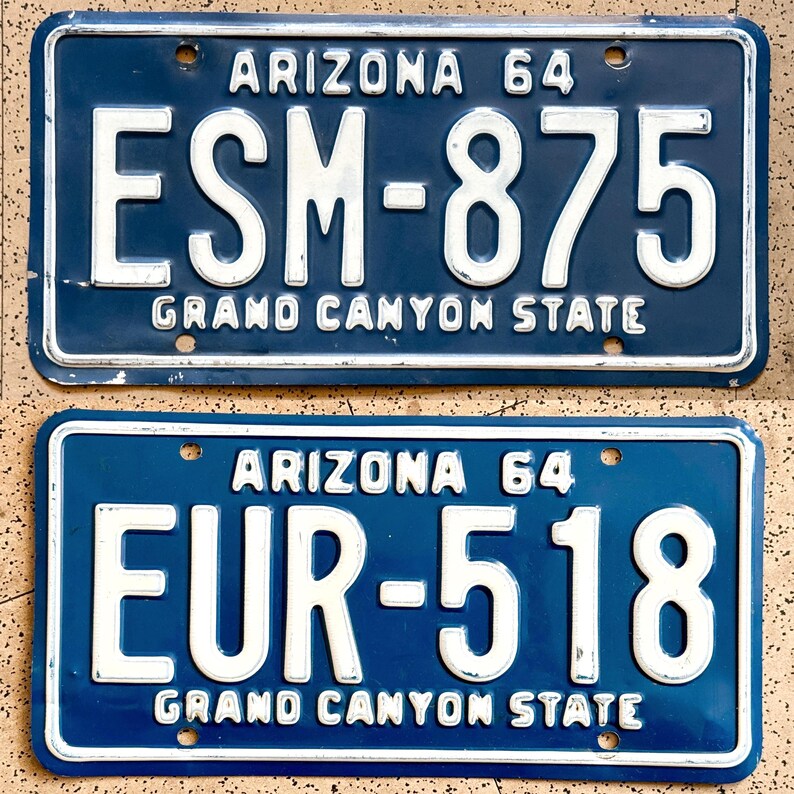 Vintage ARIZONA License Plates – ALL ORIGINAL Antique Auto Tags - Etsy