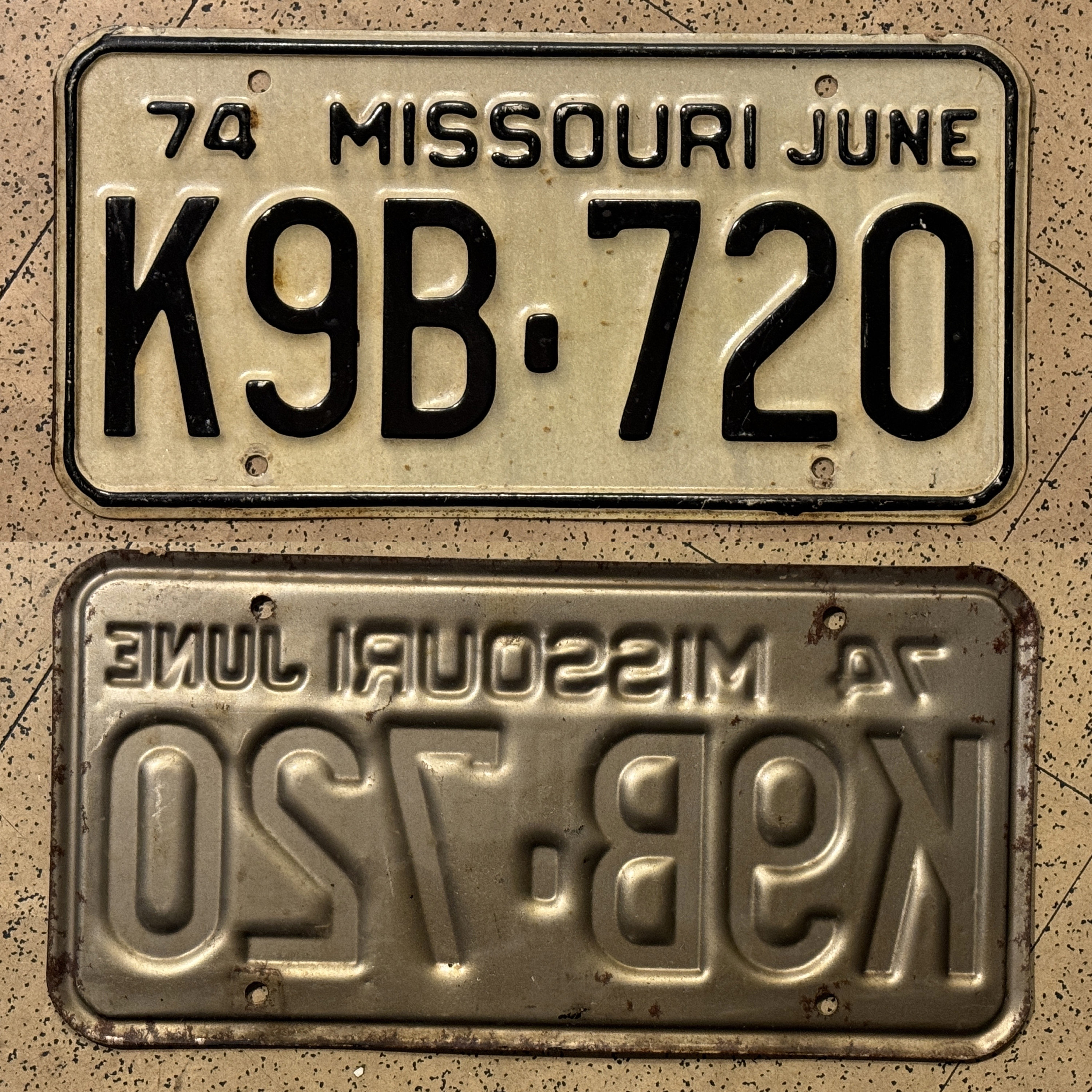 Vintage MISSOURI and NEBRASKA License Plates ORIGINAL Antique Auto Tags ...